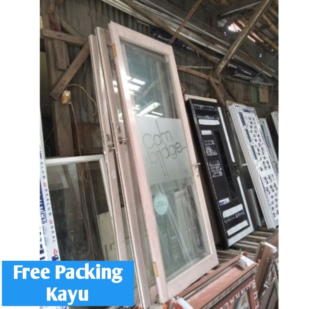 Jual pintu dobel kaca serat kayu Uk 230 x 90 free packing kayu | Shopee ...