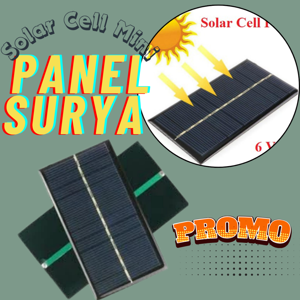 Jual Panel Surya Solar Cell Mini 6v 1w Cas HP Powerbank 18650 DIY ...