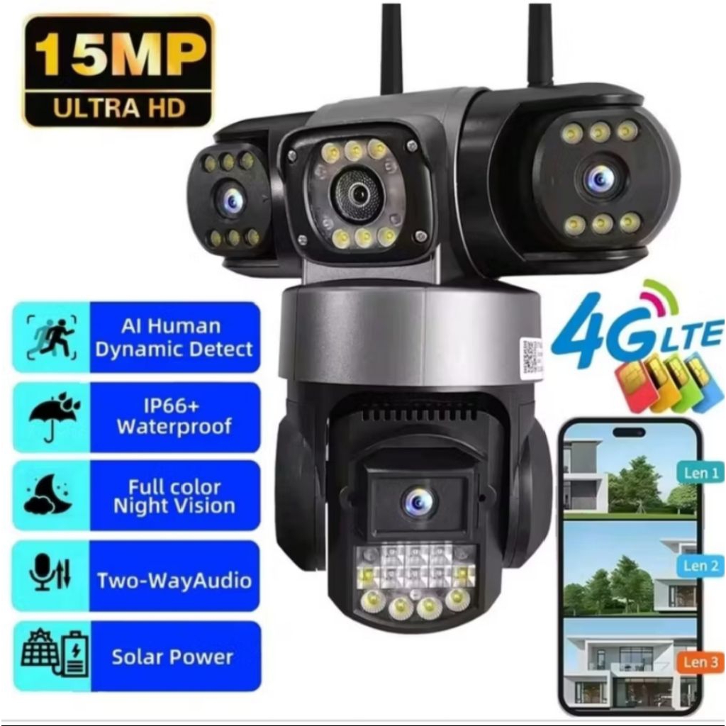 Jual {GARANSI 1 TAHUN} IP CAMERA PTZ OUTDOOR TIGA LENSA/ TIGA LAYAR ...