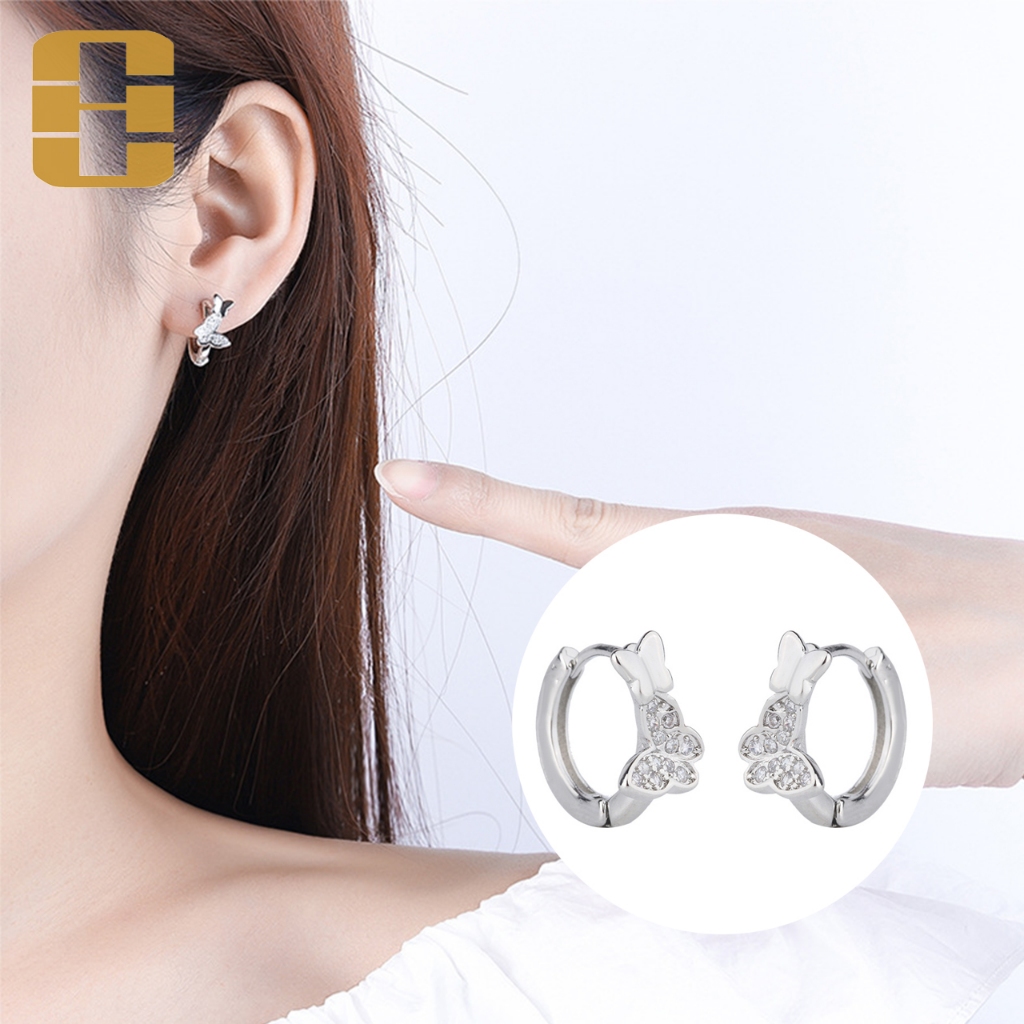 Jual HUICUI Fashion Anting Hoop Kupu-Kupu Korea Untuk Wanita Perak ...