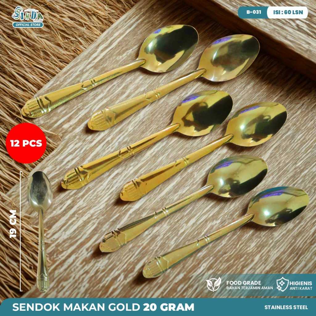 Jual Sendok Makan Gold 1 Lusin (20 Gram) | Shopee Indonesia