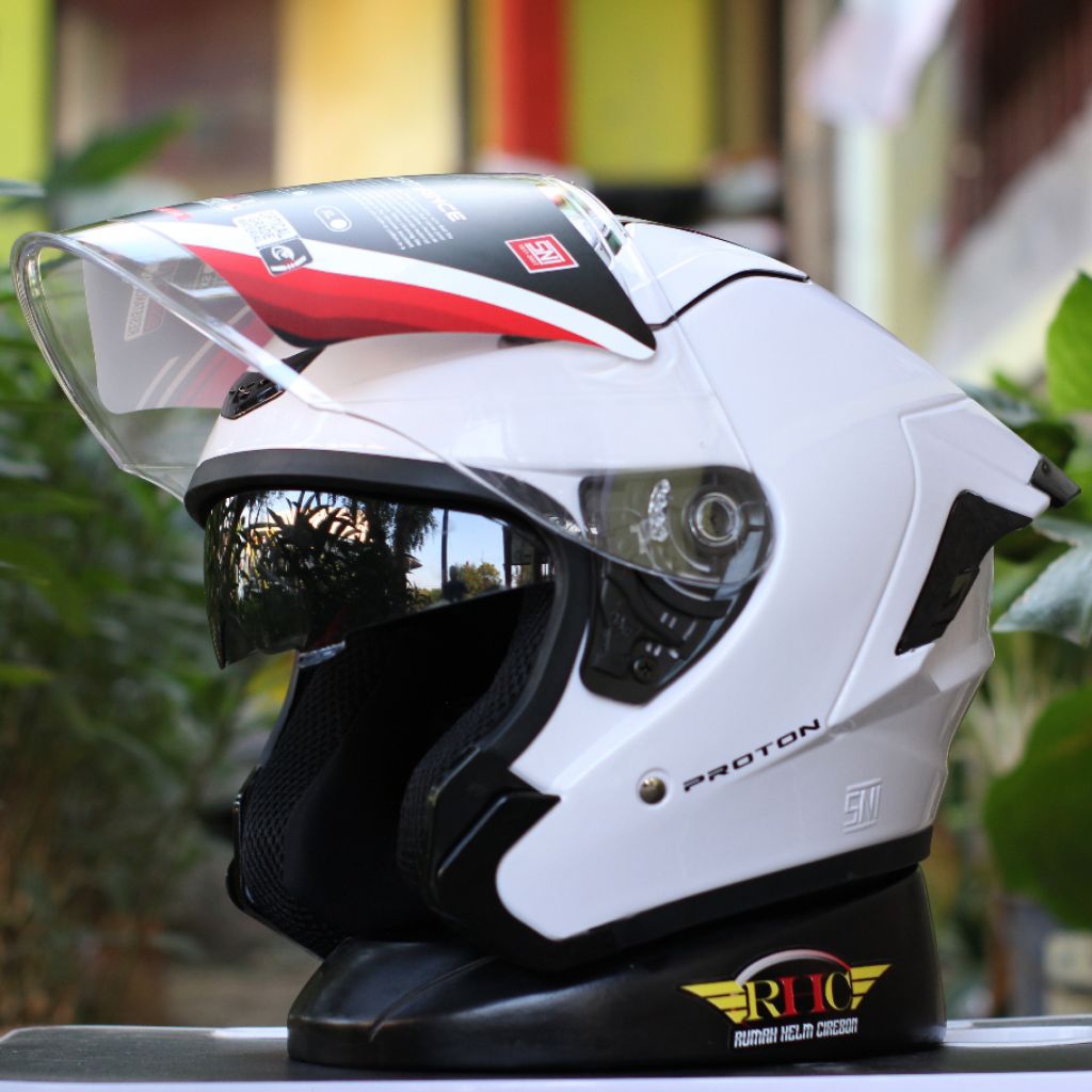 Jual Helm HRV Proton 2Visor solid helm halface motorcycle | Shopee ...