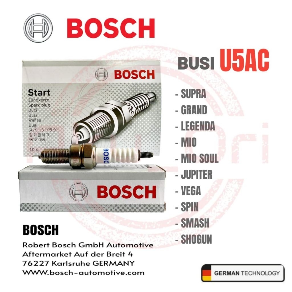 Jual 10 pcs BUSI BOSCH U5AC (C7HSA) untuk motor supra grand mio smash ...