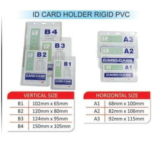 Jual [ PAK ISI 20 ] Id Card Case Plastik Bening Name Badge A1 / A2 / A3 / B1 / B2 / B3 / B4 ...