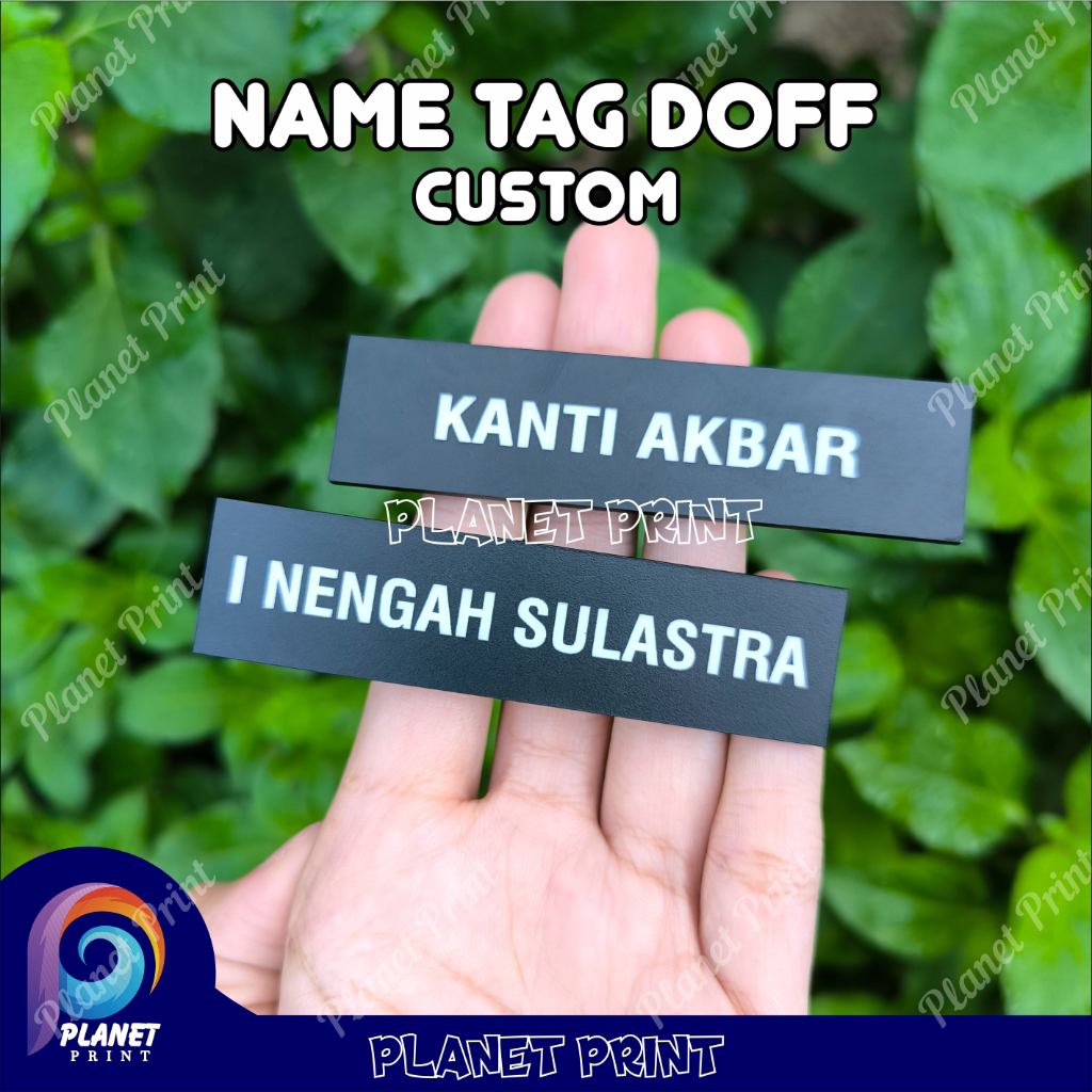 Jual SEHARI JADI Name Tag Grafir Papan Nama Gravir Gravier DOFF Laser ...