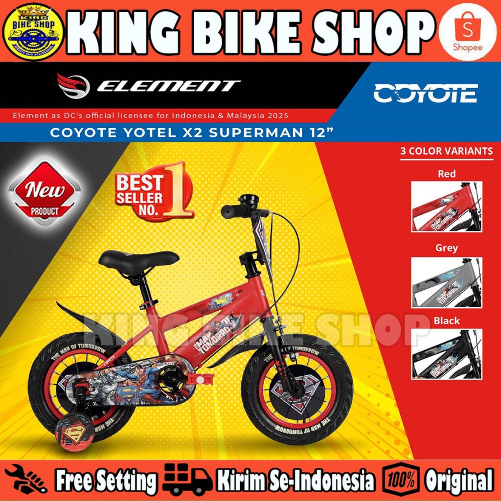Jual Sepeda Anak Laki BMX ELEMENT COYOTE YOTEL X2 SUPERMAN Ban Jumbo 2. ...