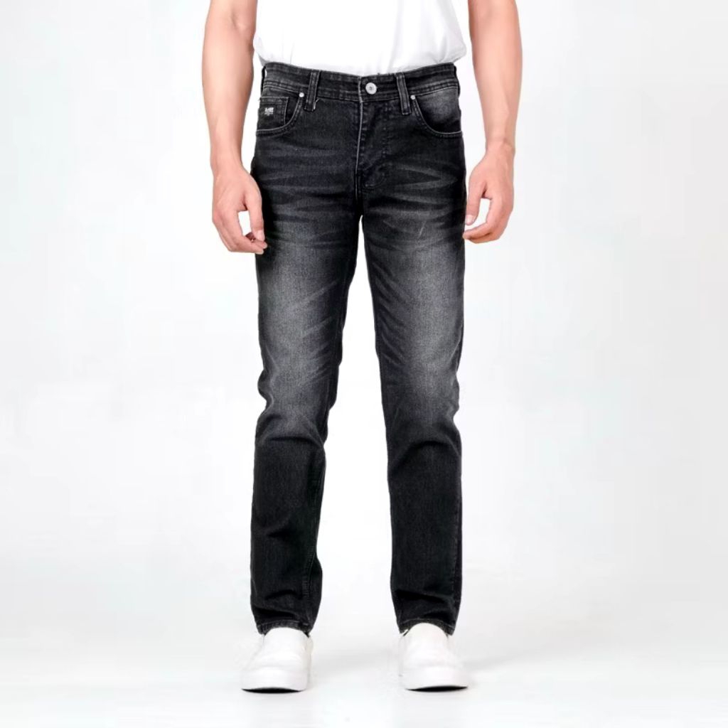 Jual Celana Jeans Pria Slimfit Skinny Wisker Hitam Blackjazz Denim ...