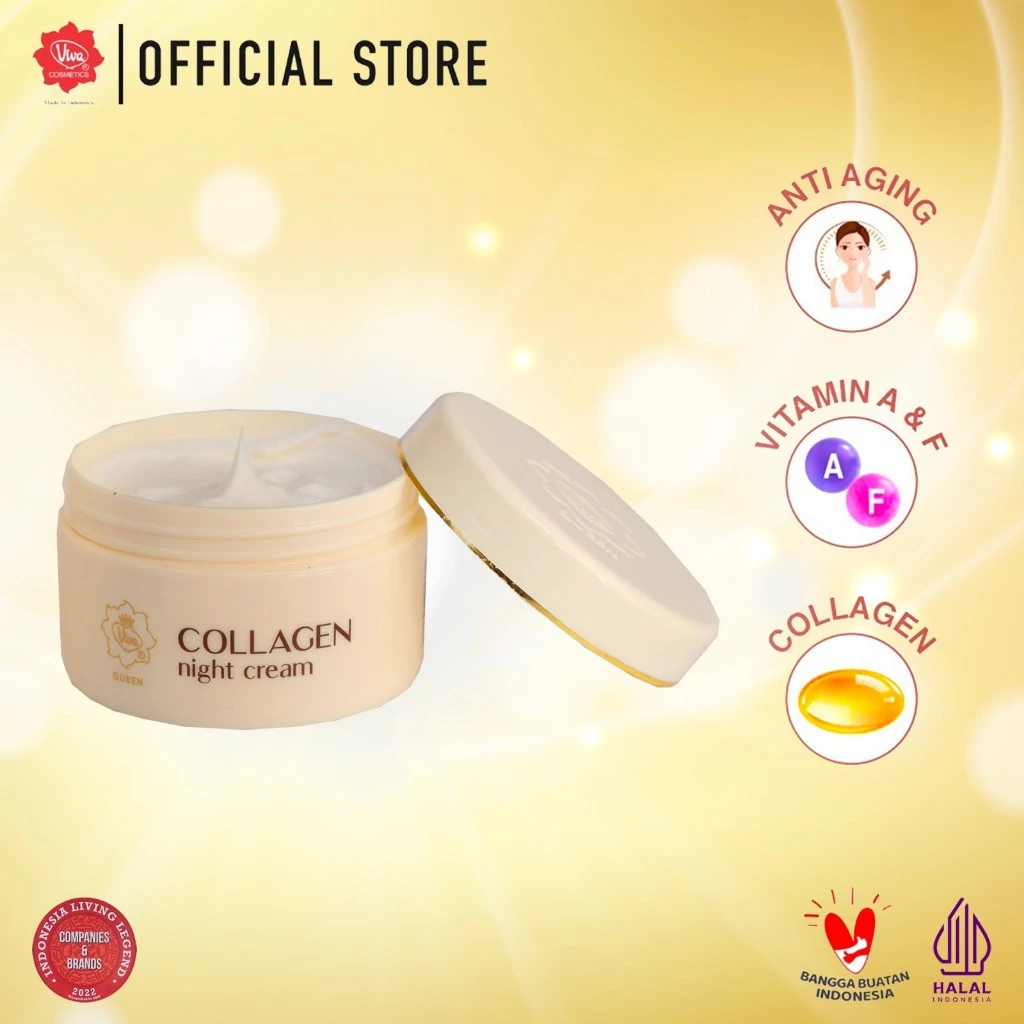 Jual Viva Queen Collagen Night Cream with Vit A & F (22gr) | Shopee ...