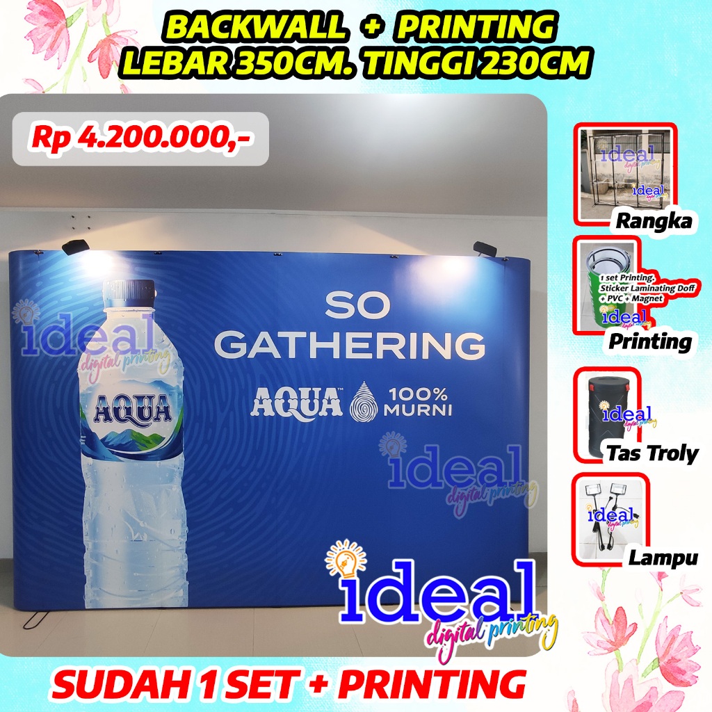 Jual Stand backdrop Backwall background pameran Portable Modul 3x4 ...