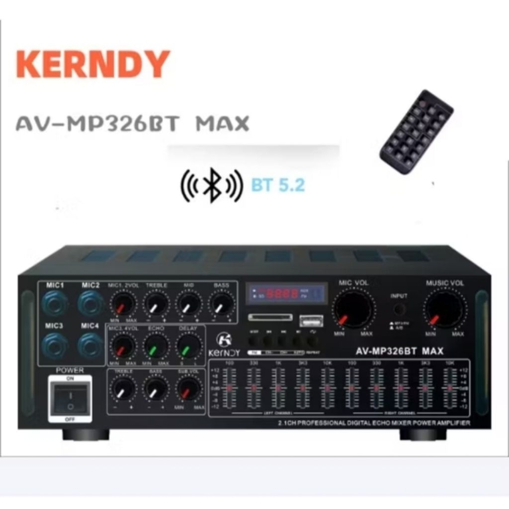 Jual AV 326BT MAX Amplifier Karaoke Home Theater/Amplifier Bluetooth 5. ...