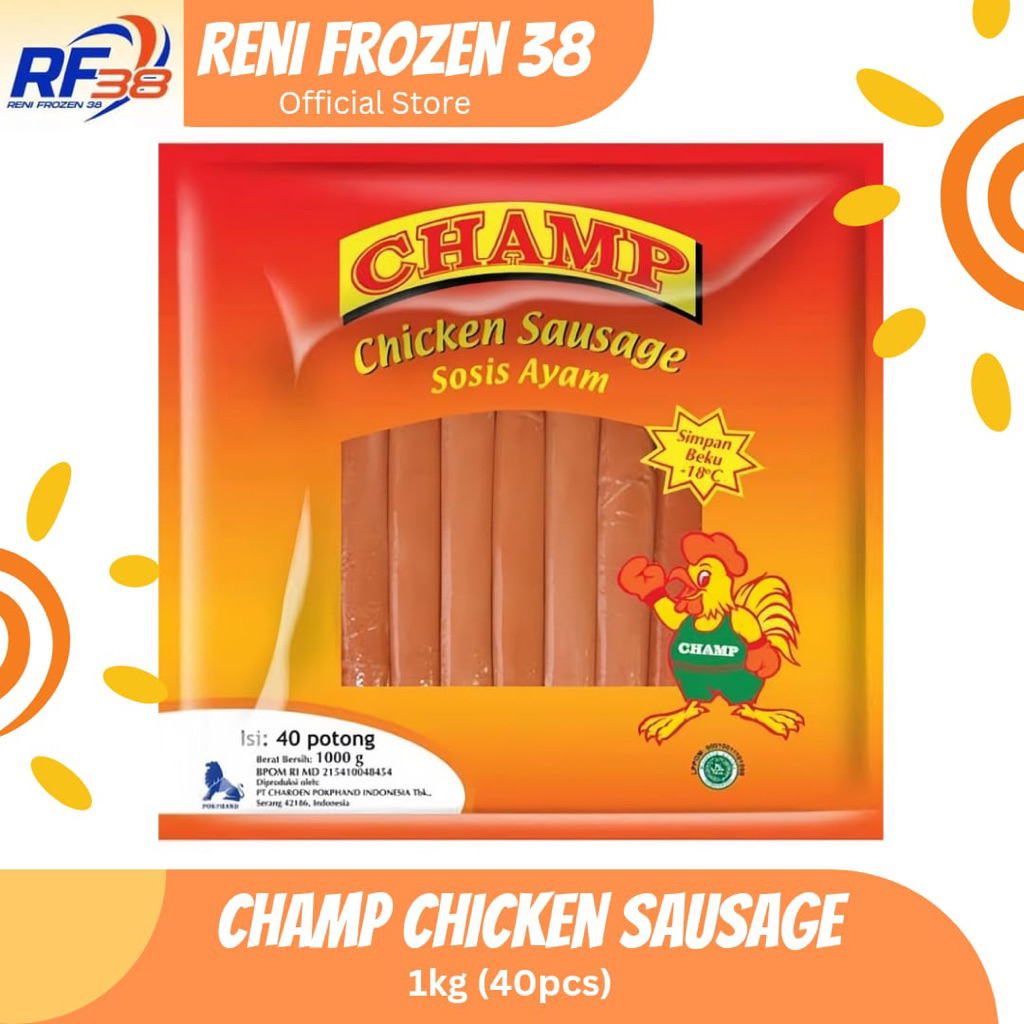 Jual Champ Chicken Sausage (40 pcs) 1000 gram / Frozen Food / Reni ...
