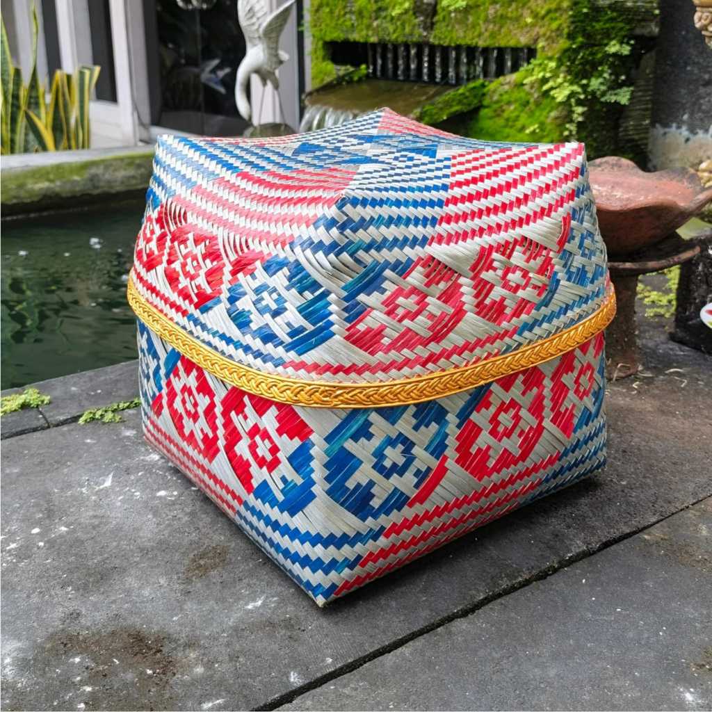 Jual Keben Klasik Merah Biru Silver 25x25 cm | Shopee Indonesia