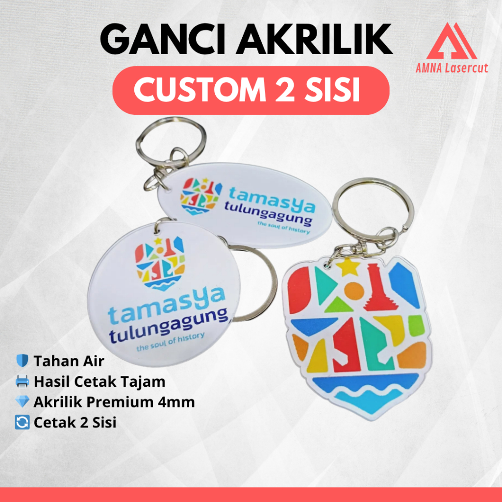 Jual (4mm - 2sisi) CUSTOM GANCI LOGO AKRILIK | Ganci Custom Acrylic 2 ...
