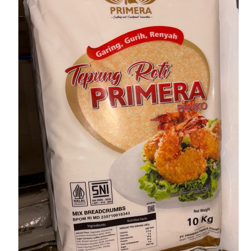 Jual Tepung Roti Panko PANIR merk Primera 10kg (1 Karung) | Shopee ...