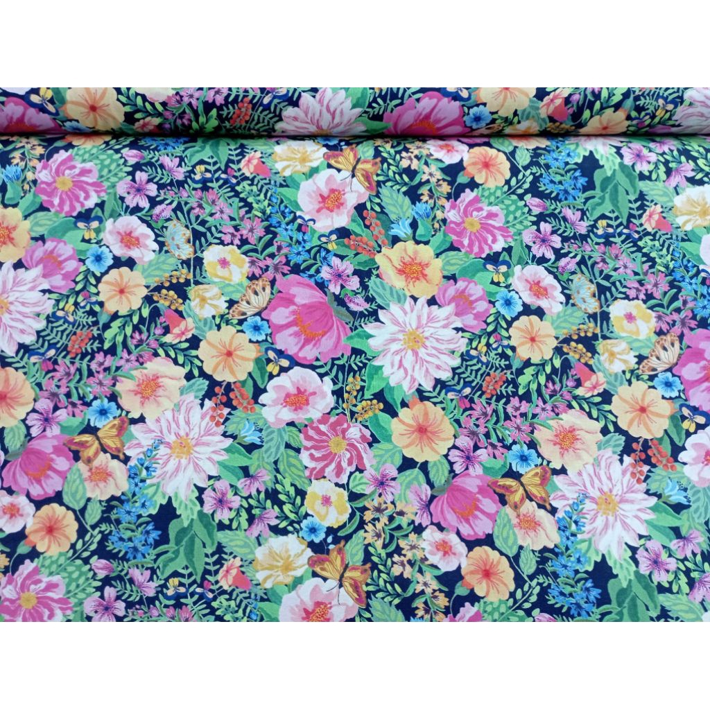 Jual Bahan Kain Katun Rayon Garment Motip Bunga | Shopee Indonesia