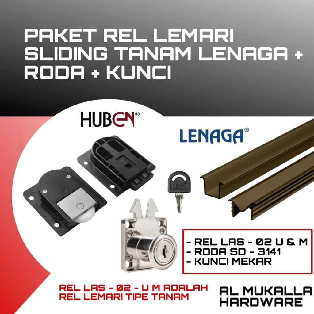 Jual Paket Rel Lemari Sliding Tanam LAS - 02 - U M Lenaga - Rel Lemari Geser Lengkap Dengan ...