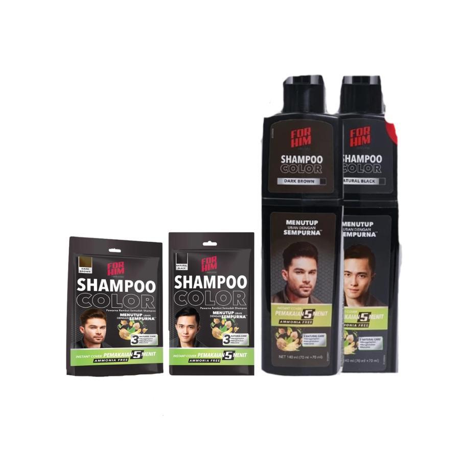 Jual FOR HIM by Miranda Shampoo Color - Pewarna Rambut NATURAL BLACK ...