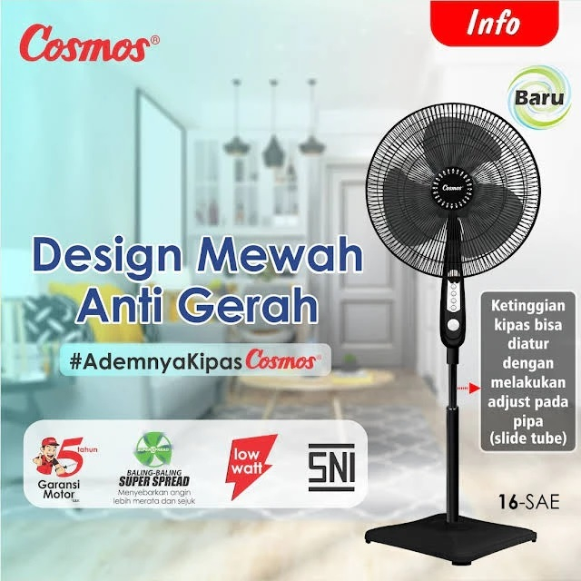 Jual Cosmos Stand Fan 16-SDB Kipas Angin Berdiri cosmos 16 Inch ...