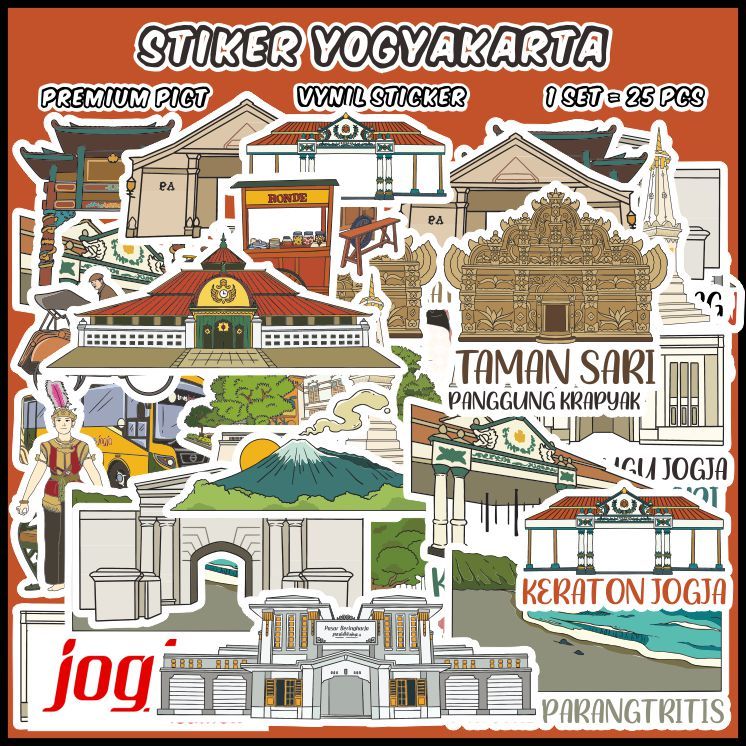 Jual 1 pack] Stiker Yogyakarta / Jogja Cocok untuk oleh-oleh ...