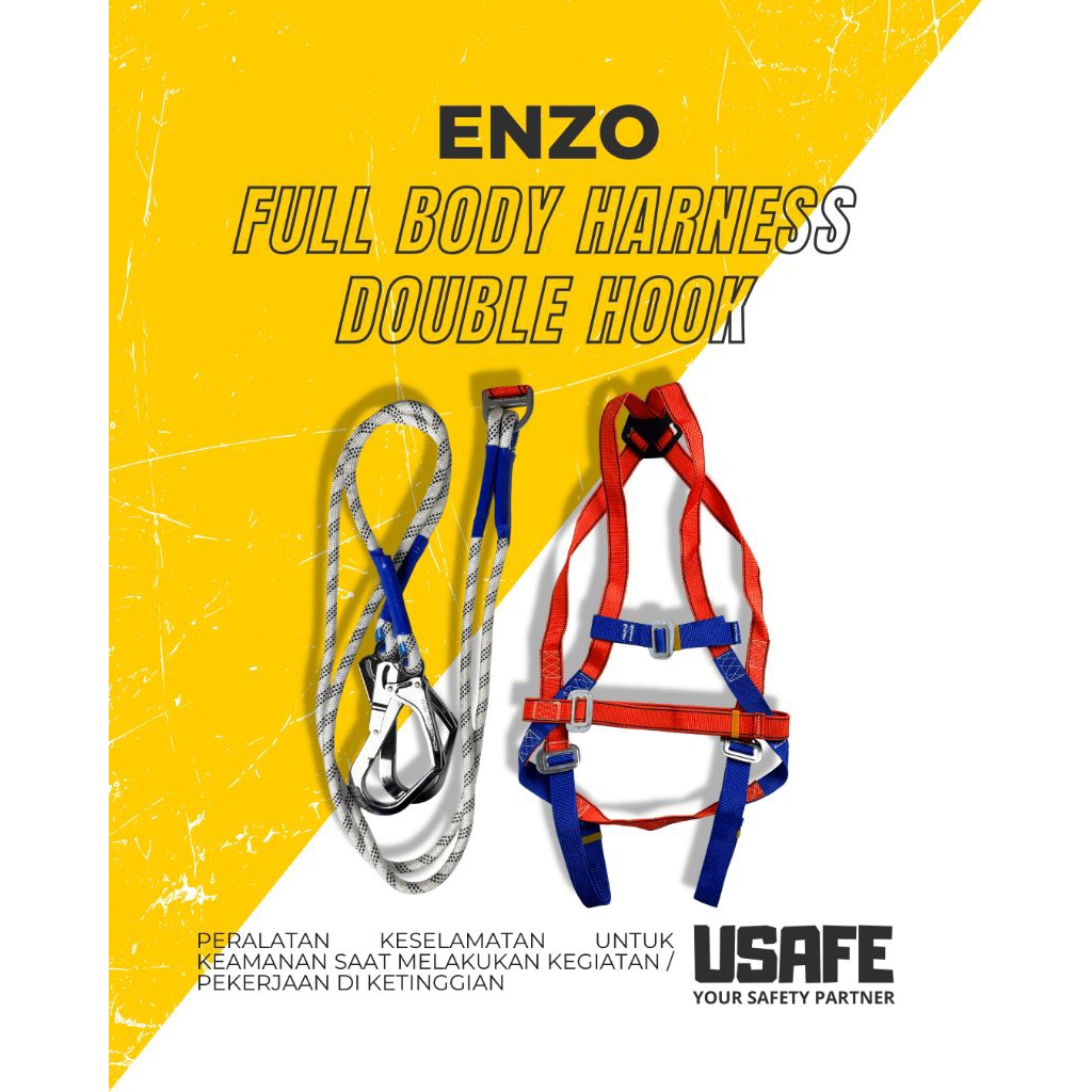 Jual Full Body Harness Enzo Double Big Hook | Shopee Indonesia