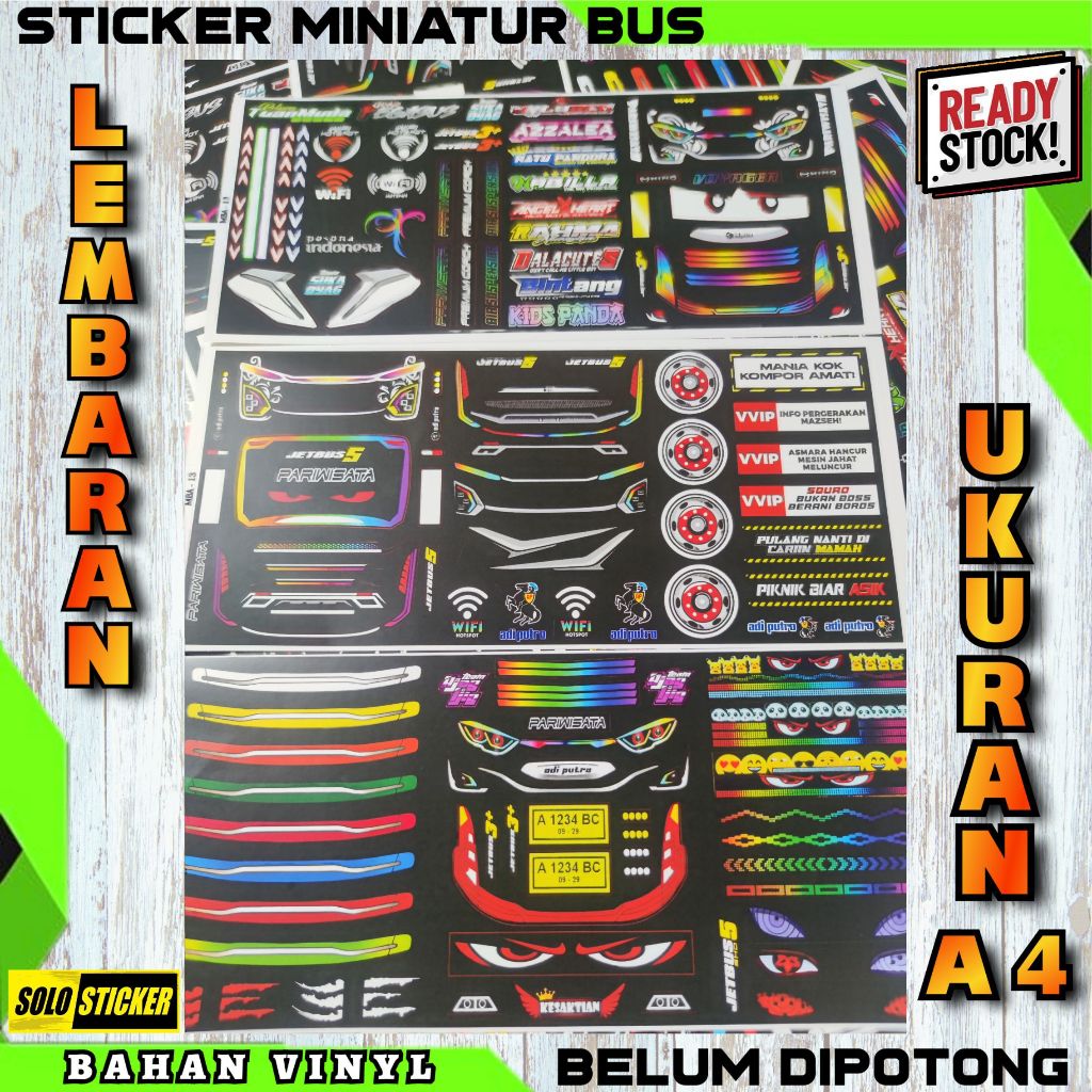 Jual Stiker Miniatur Bahan Vinyl Lampu Bus Jetbus 3 Jetbus 5 | Shopee ...