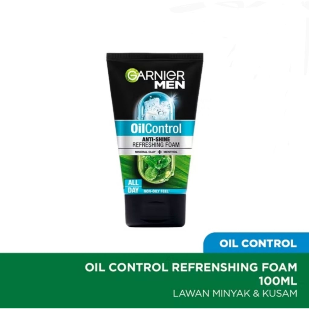 Jual 100ml ANTI SHINE Garnier Men Oil Control Cooling Foam Skin Care ...