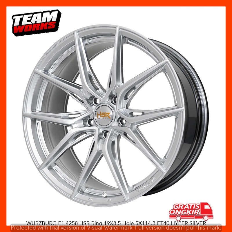 Jual VELG MOBIL RACING RING 19 HSR WURZBURG F1 LEBAR 8.5 HOLE 5X114,3 ...
