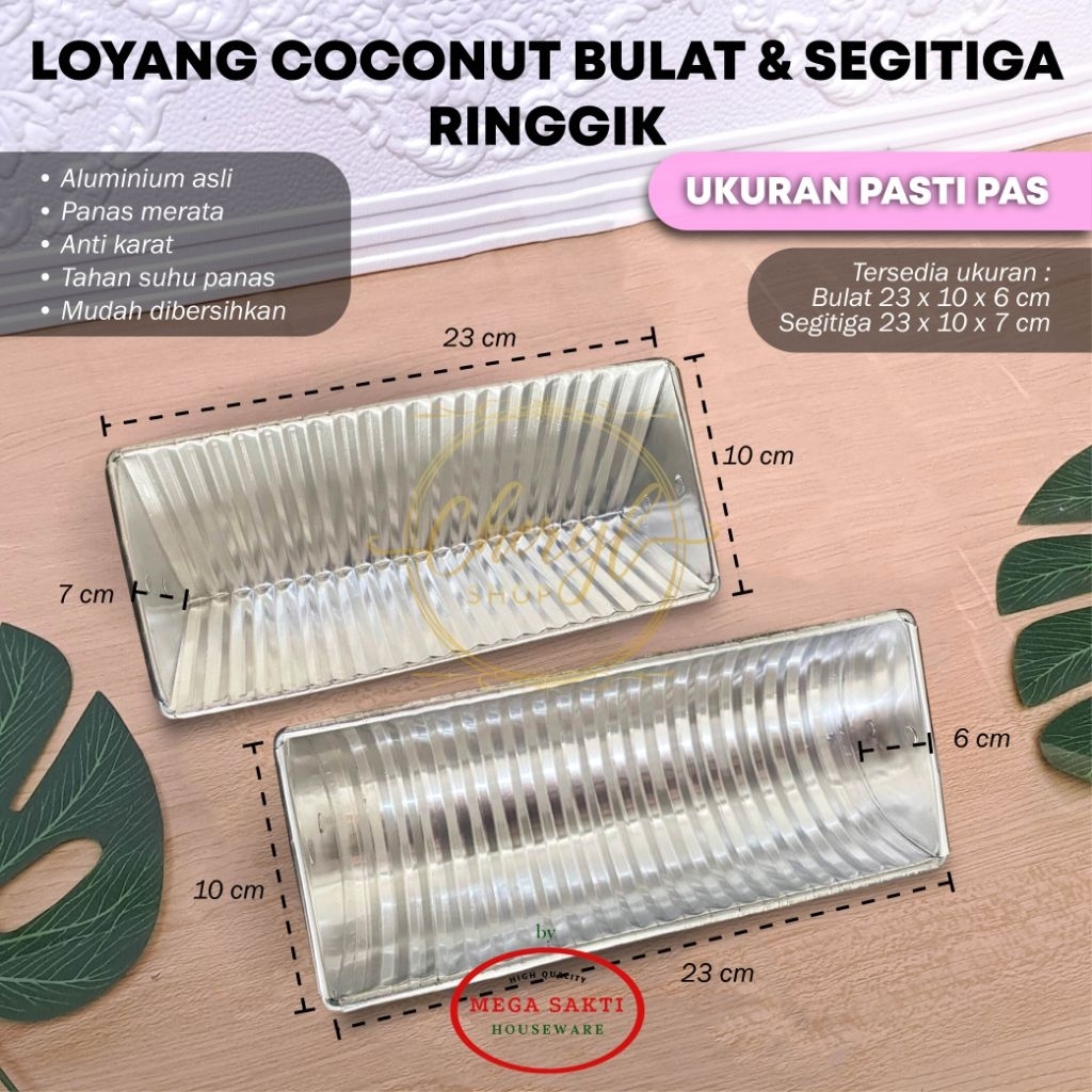 Jual (1 PCS) LOYANG ALUMINIUM PUDING COCONUT TEBAL BULAT DAN SEGITIGA ...