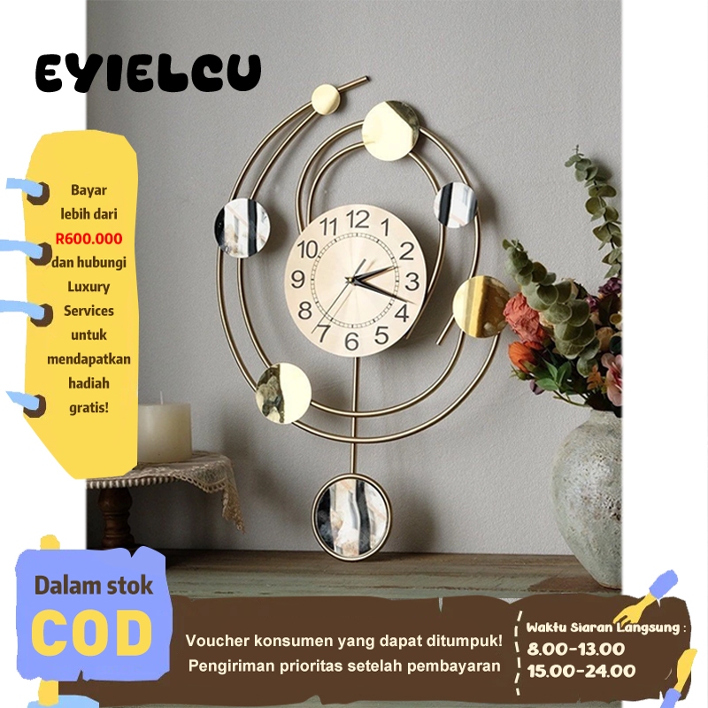 Jual Eyre Jam dinding besi ruang tamu rumah mewah ringan modern jam ...