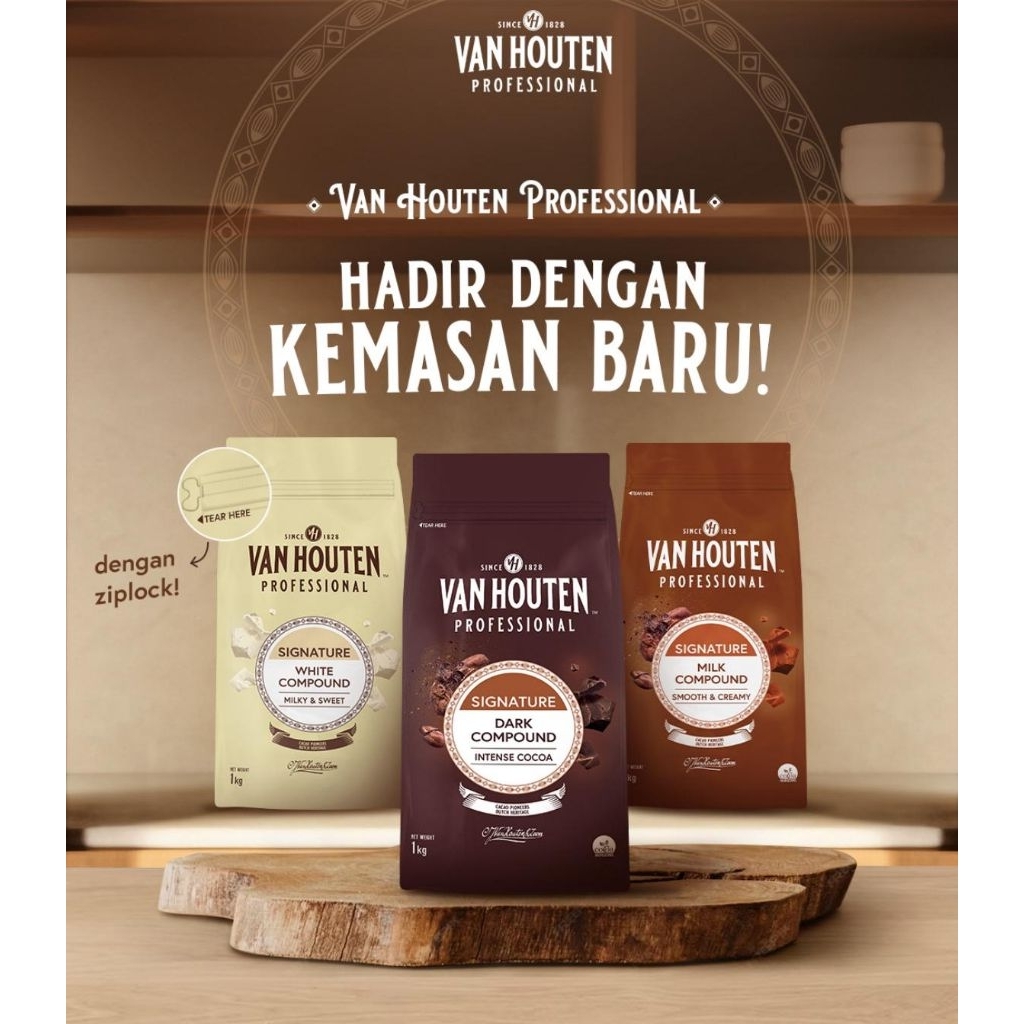 Jual VAN HOUTEN INTENSE BUTTONS COMPOUND CHOCOLATE, CHOCO CHIP MILK WHITE CHOCOLATE DARK 1KG ...