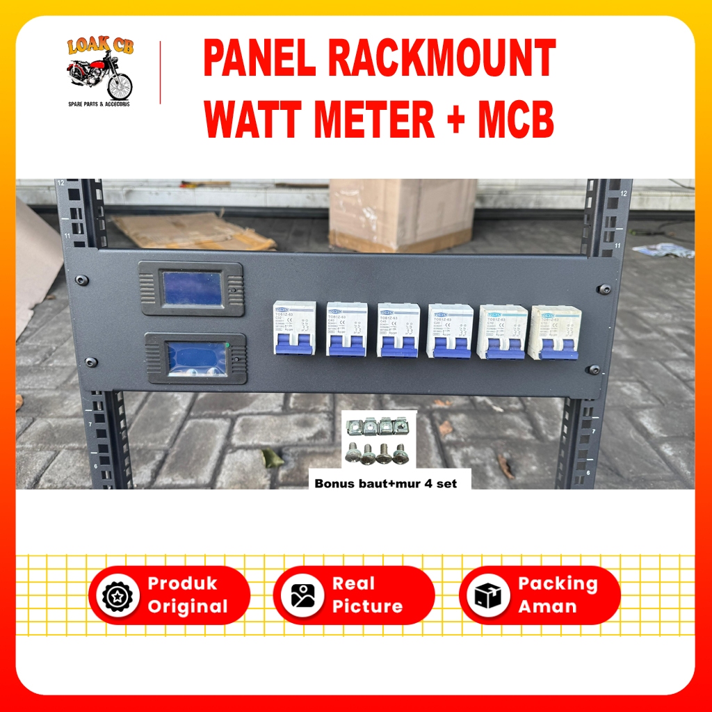 Jual Panel rackmount watt meter MCB AC DC rak server 19 inch | Shopee ...