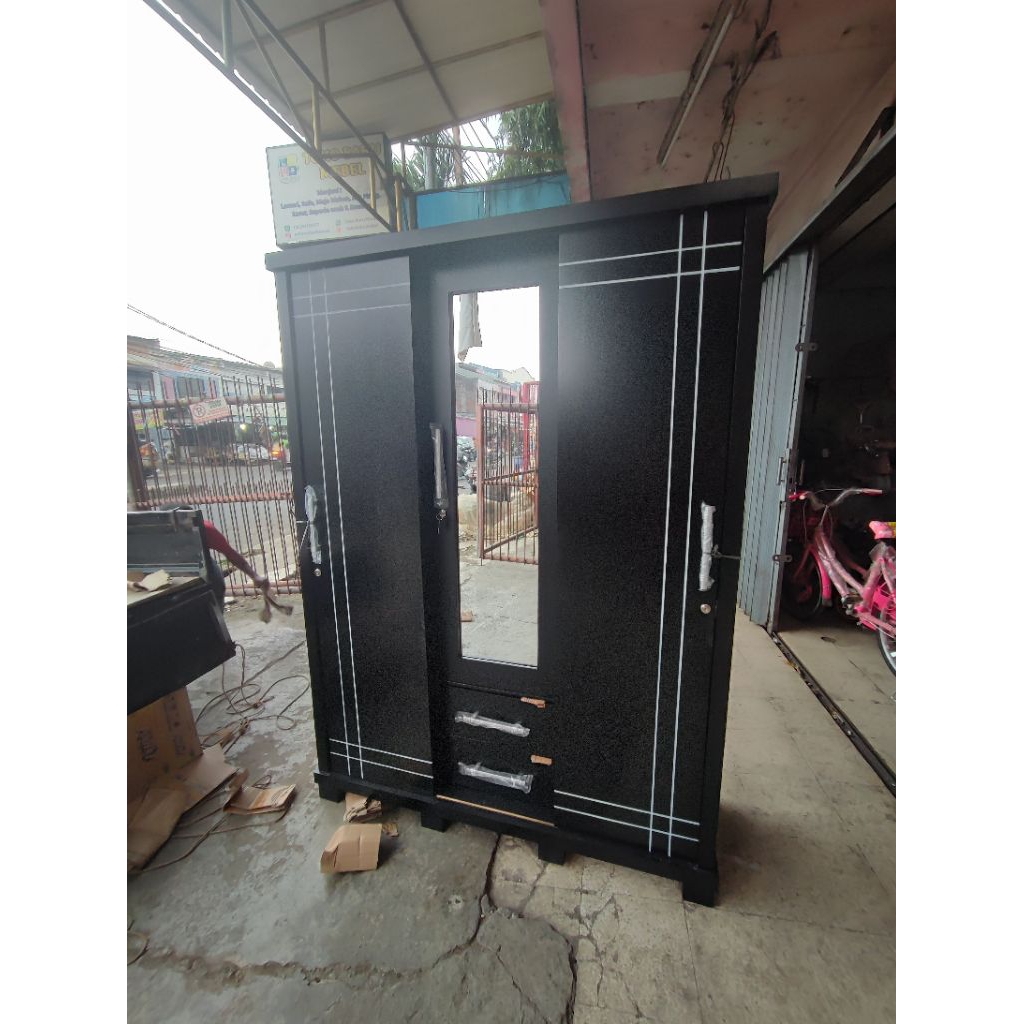 Jual lemari sliding minimalis 3 pintu melamic cat duco tebal tahan air ...