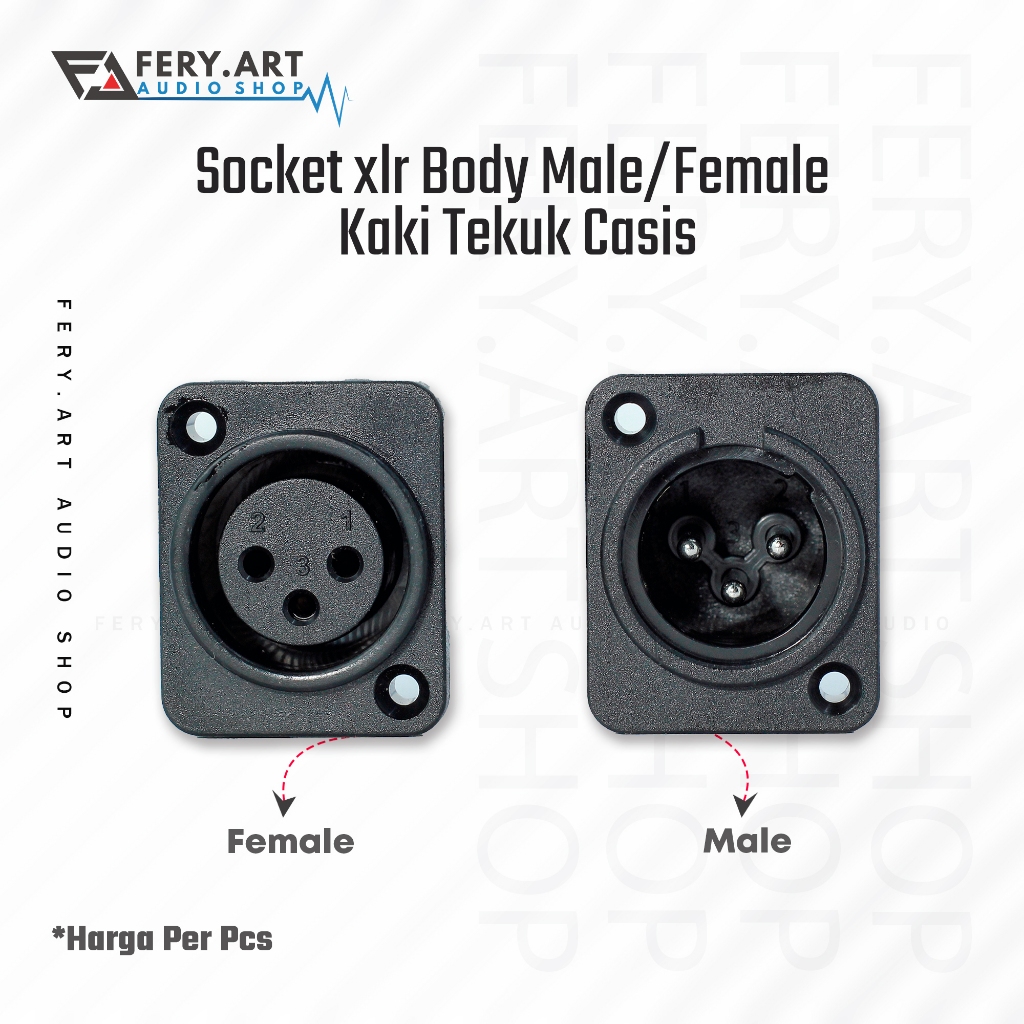 Jual Socket xlr Body Male Female Kaki Tekuk soket canon casis | Shopee ...