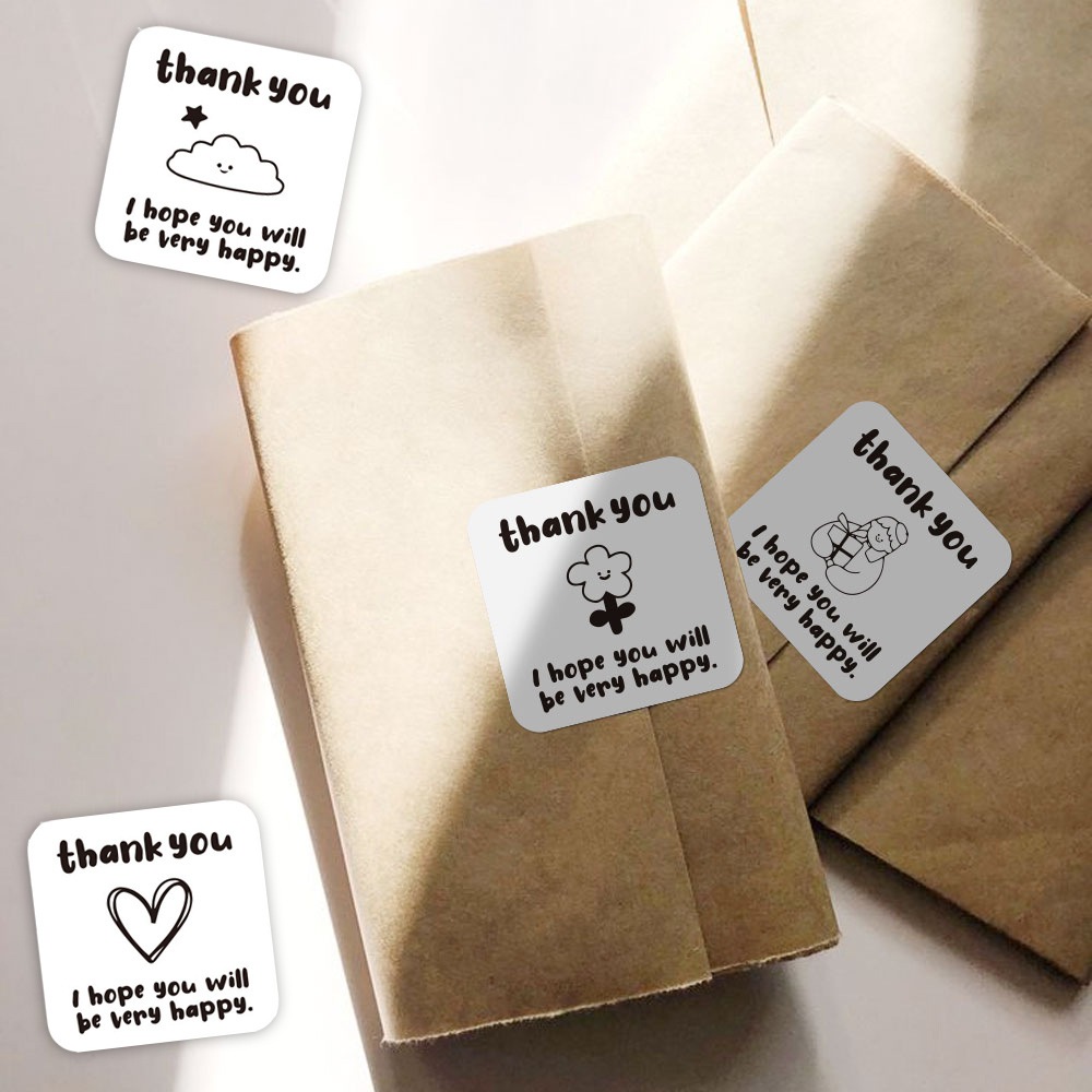 Jual Stiker Thank You 6x3cm | Label Terima Kasih Hitam Putih untuk ...