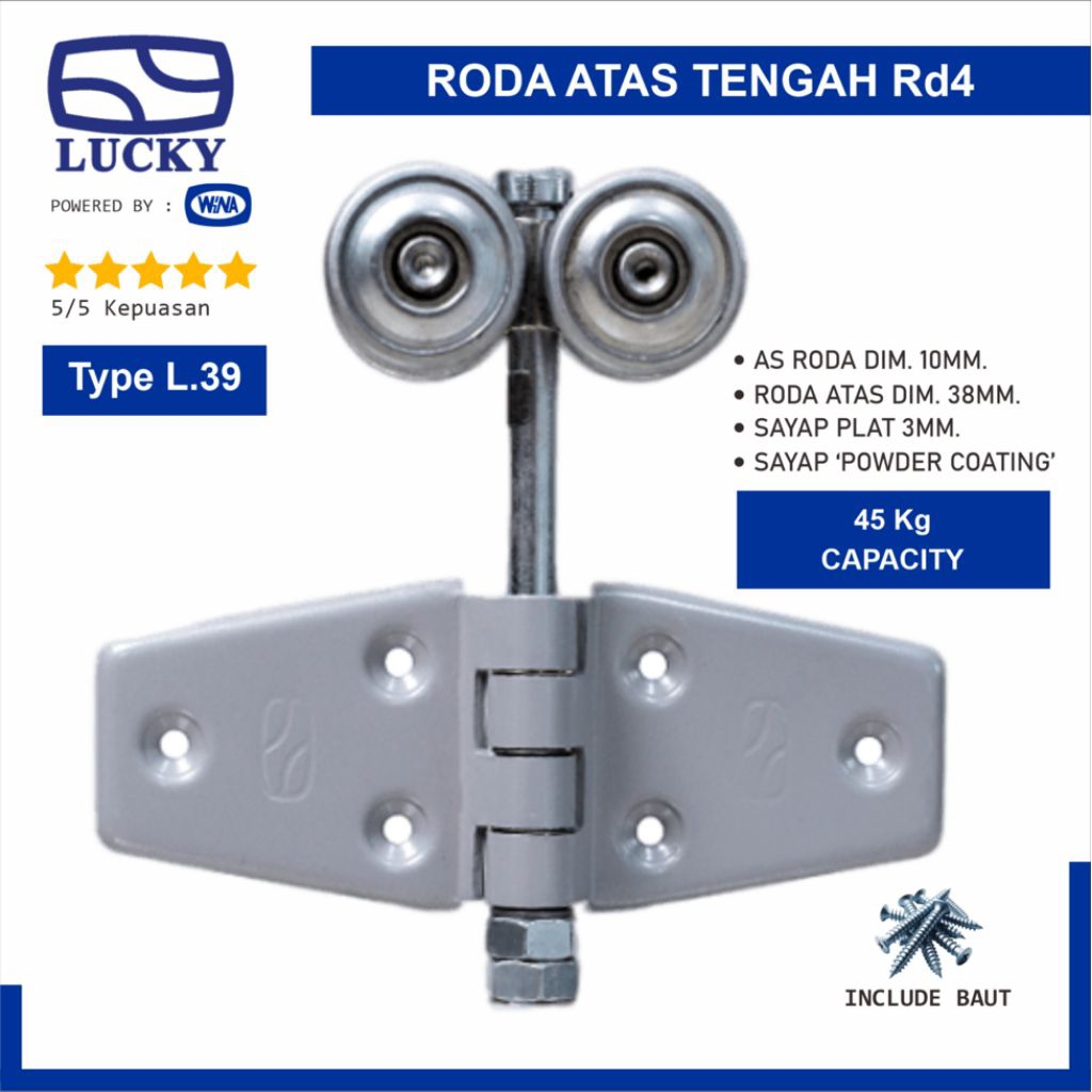 Jual Roda Atas Tengah RD4 Lucky L39 Engsel Pintu Garasi untuk Kayu ...