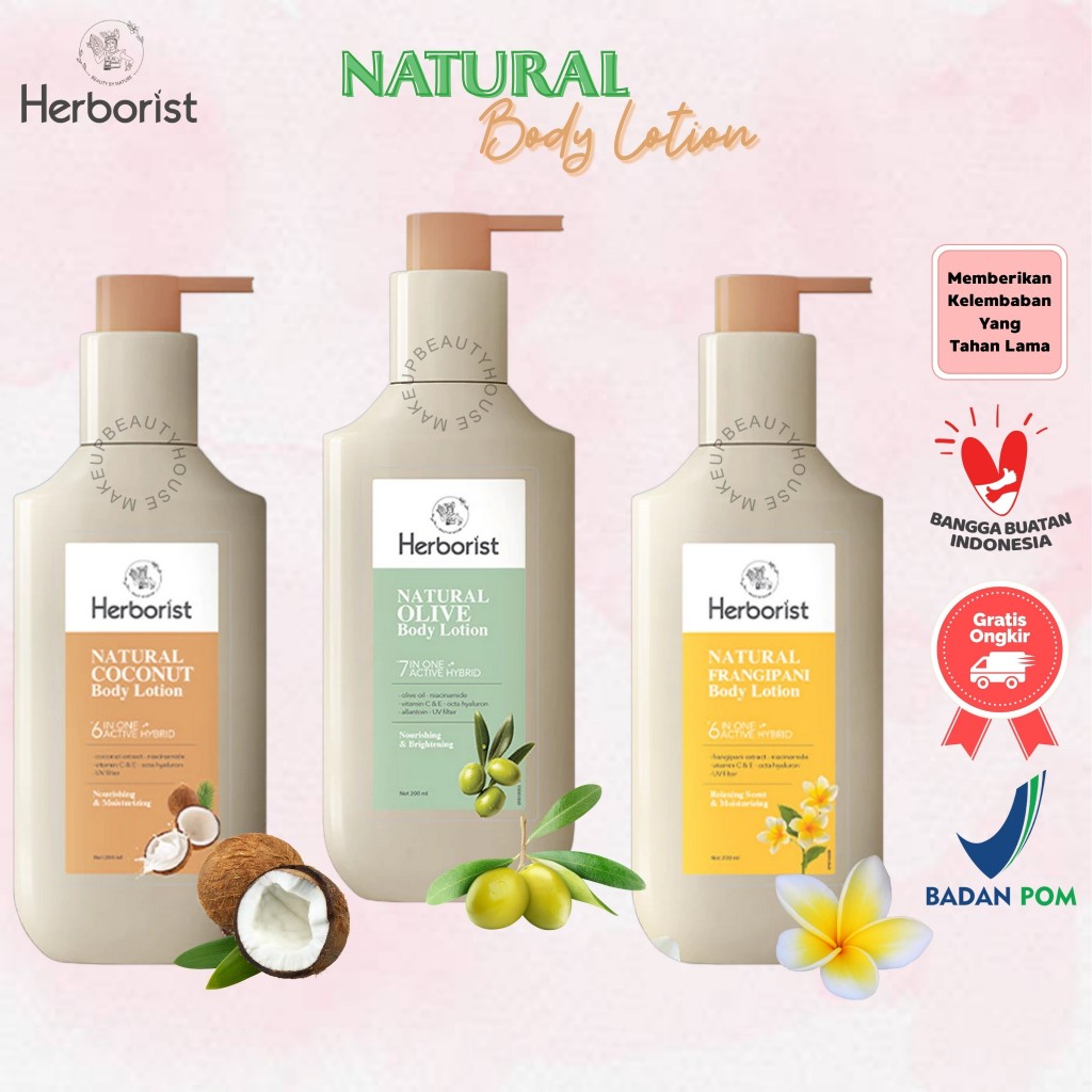 Jual HERBORIST Body Lotion Natural Coconut | Olive | Frangipani 200ml ...