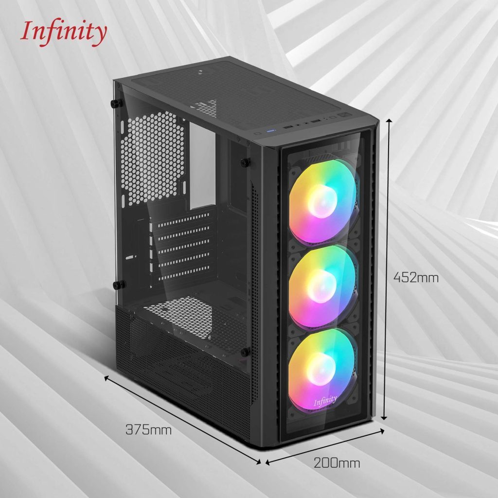 Jual Infinity Vesta V5 Black Free 3 Fan RGB - Casing PC M ATX - CPU PC ...