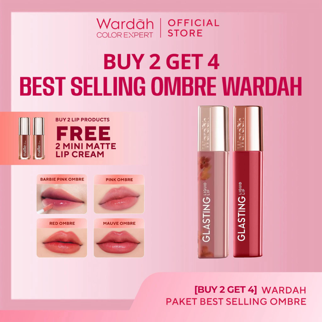 Jual [Beli 2 Gratis 2] Paket Ombre Wardah Glasting Liquid Lip 3,5 gr ...