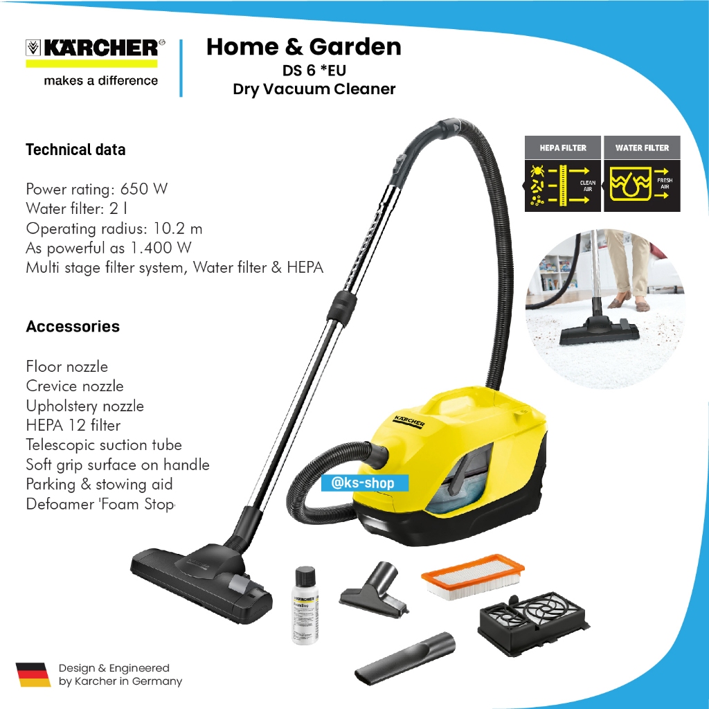 Jual Karcher DS 6 Water Filter Dry Vacuum Cleaner with HEPA Filter ...