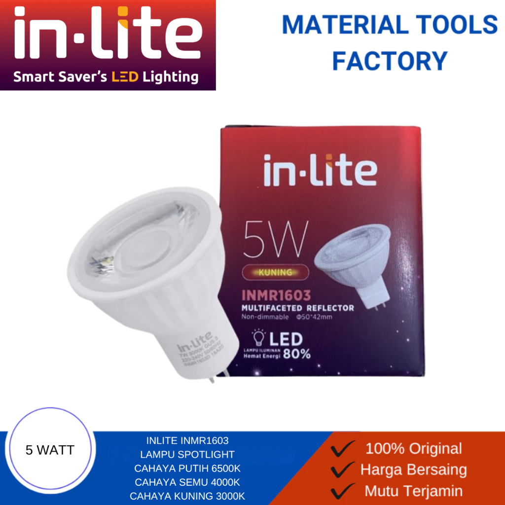 Jual Lampu LED - Lampu - InLite Lampu LED Spot MR16 220VOLT 5 WATT 5W ...