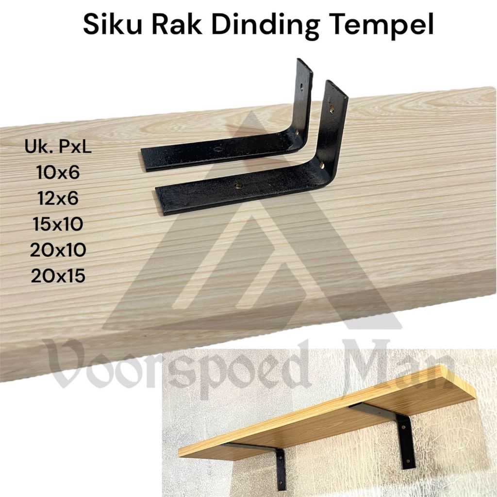 Jual [Voorspoed] Plat Besi Siku Rak Dinding Tebal 3,5mm Siku Rak ...