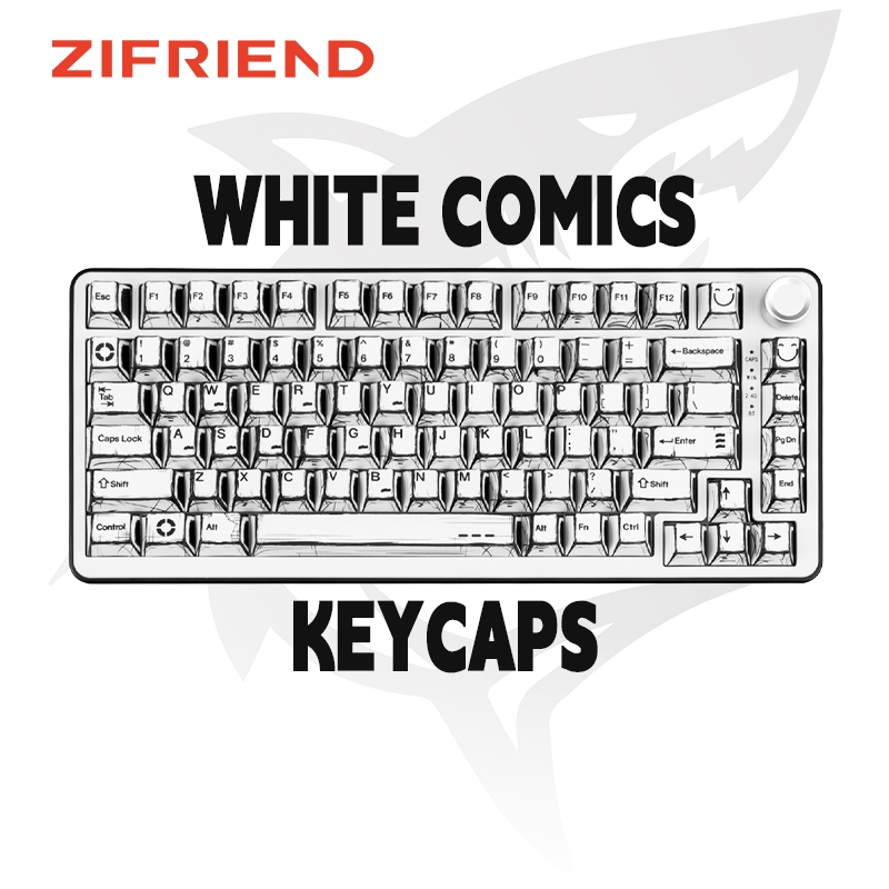 Jual ZIFRIEND White Comics Keycaps 141 Keys Dye Sublimation Cherry ...