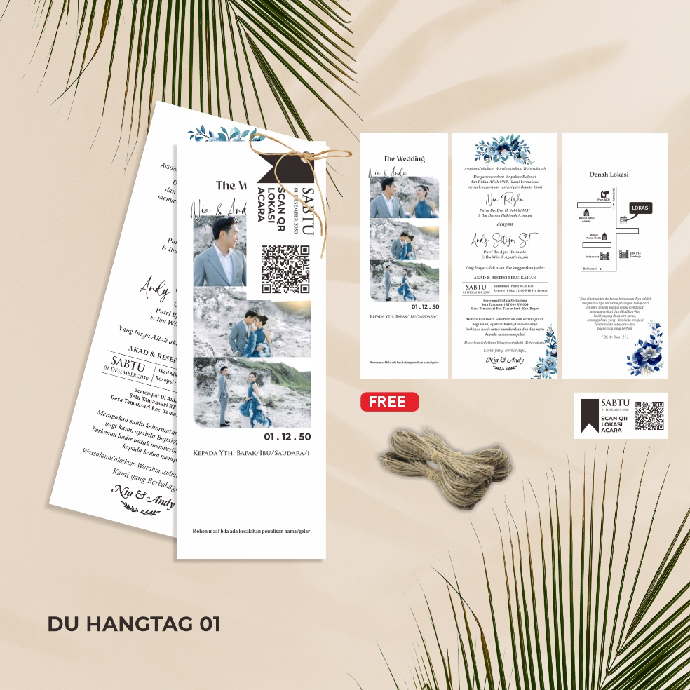 Jual Undangan Pernikahan/Khitanan Softcover Rustic Tema Hangtag Tali ...