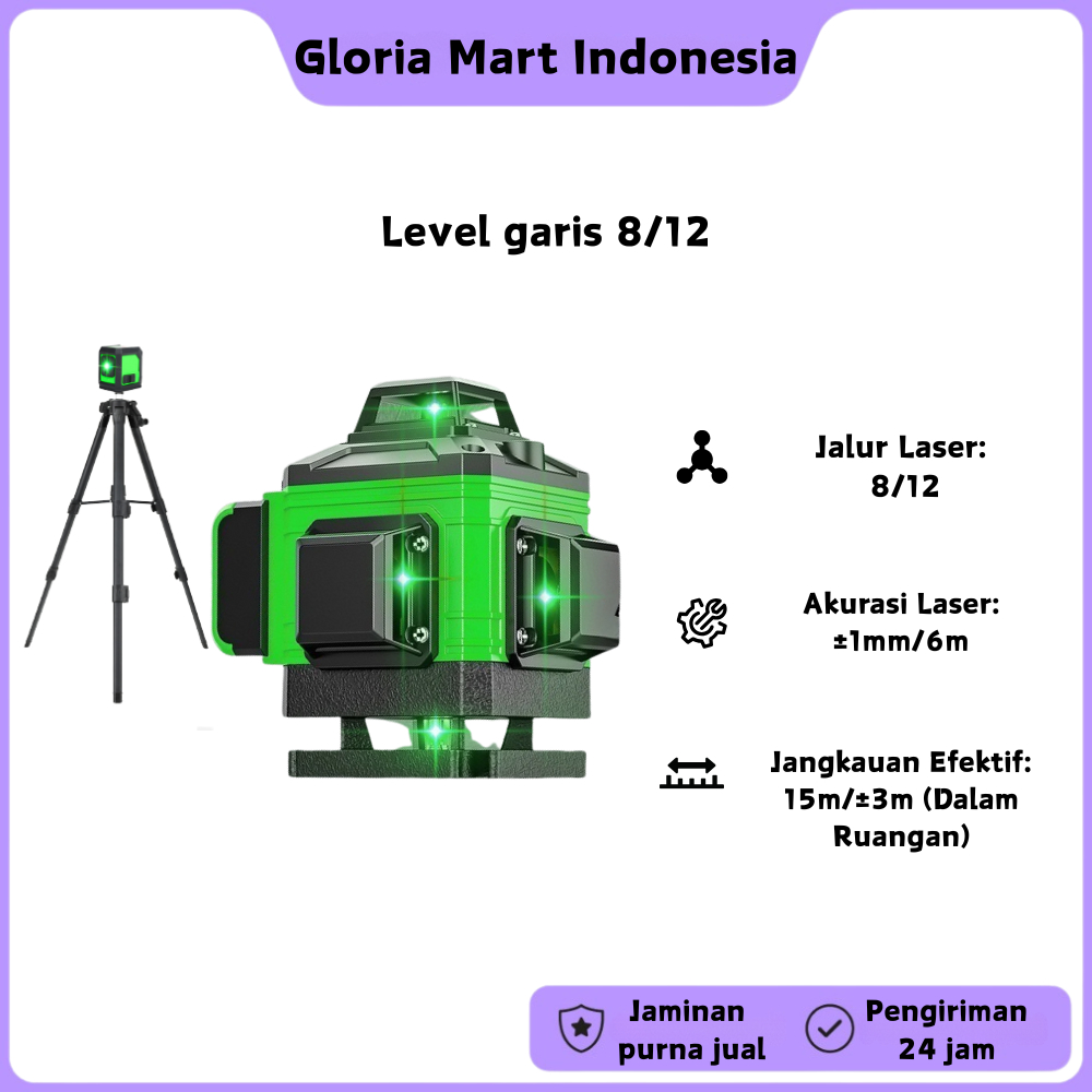 Jual Waterpas Laser 4D Digital 8/12 Garis - Alat Leveling Bangunan ...