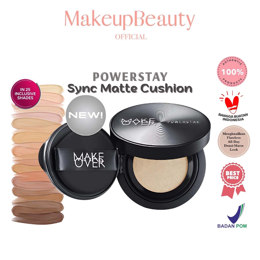 Jual MAKE OVER Powerstay Sync Matte Cushion - Smart AI Matte Cushion High Coverage Zero ...