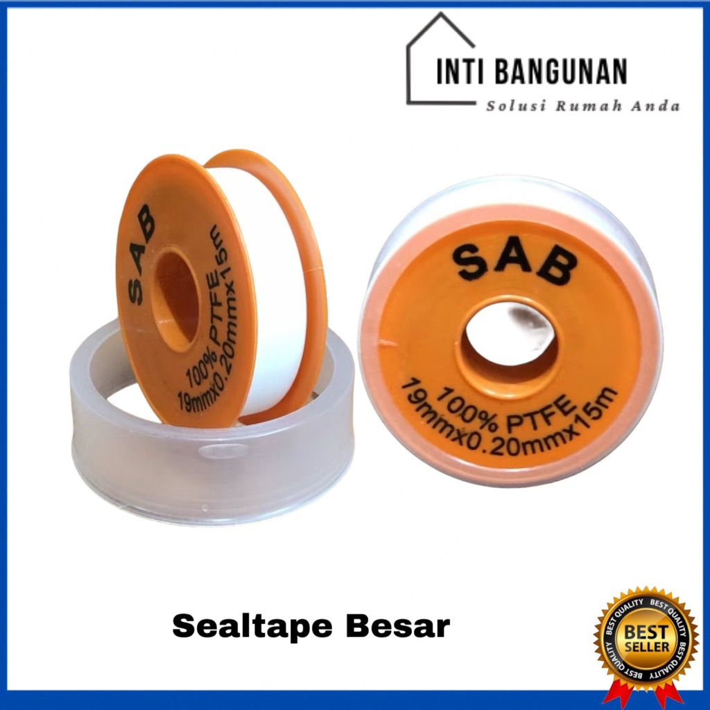 Jual Seal Tape / Isolatip Pipa SAB 19mm x 0.20mm x 15m Jumbo Lebar ...