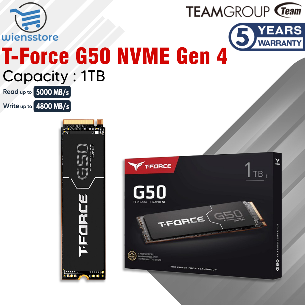 Jual Team Group T-force G50 1TB SSD M.2 NVME Gen 4 2280 – Team G50 1TB ...