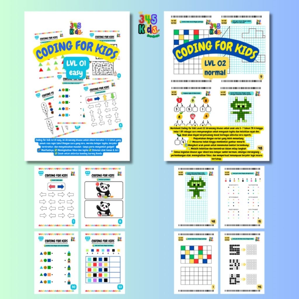 Jual Worksheet Edukasi Coding Anak | Coding For Kids 345Kids 54 Halaman ...