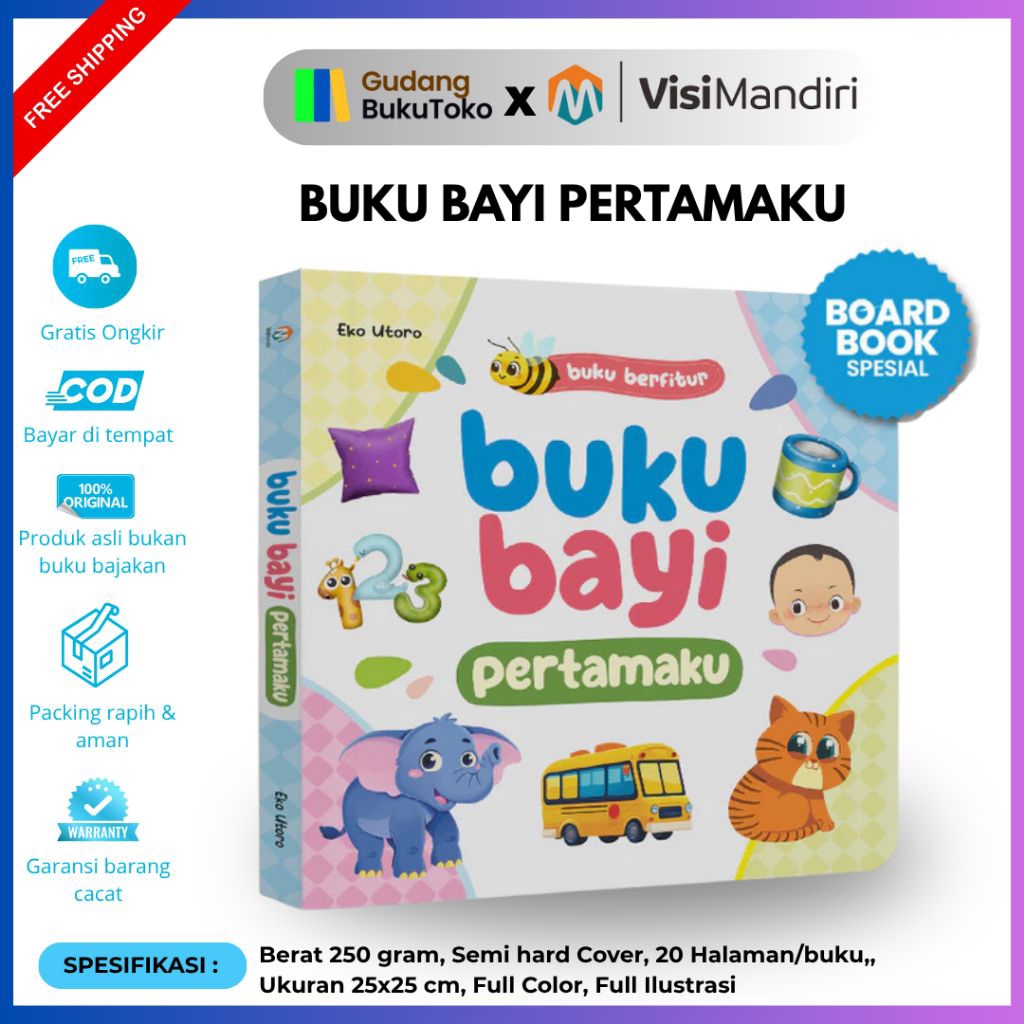 Jual (Ziyad) buku bayi 100 kata pertamaku pintar boardbook baby book ...