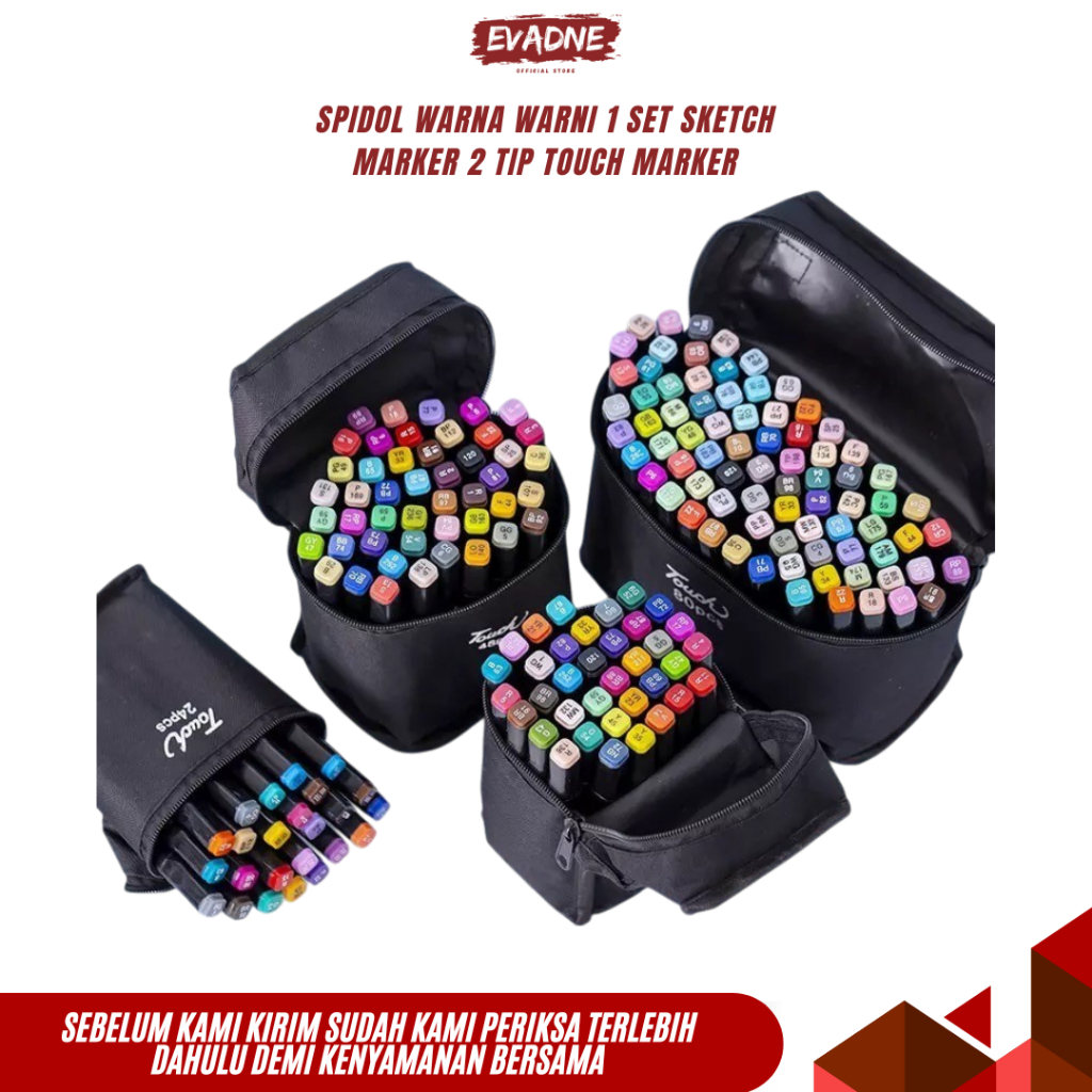 Jual TODDI Spidol Warna Warni 1 Set Sketch Marker 2 Tip Touch Marker 48 ...